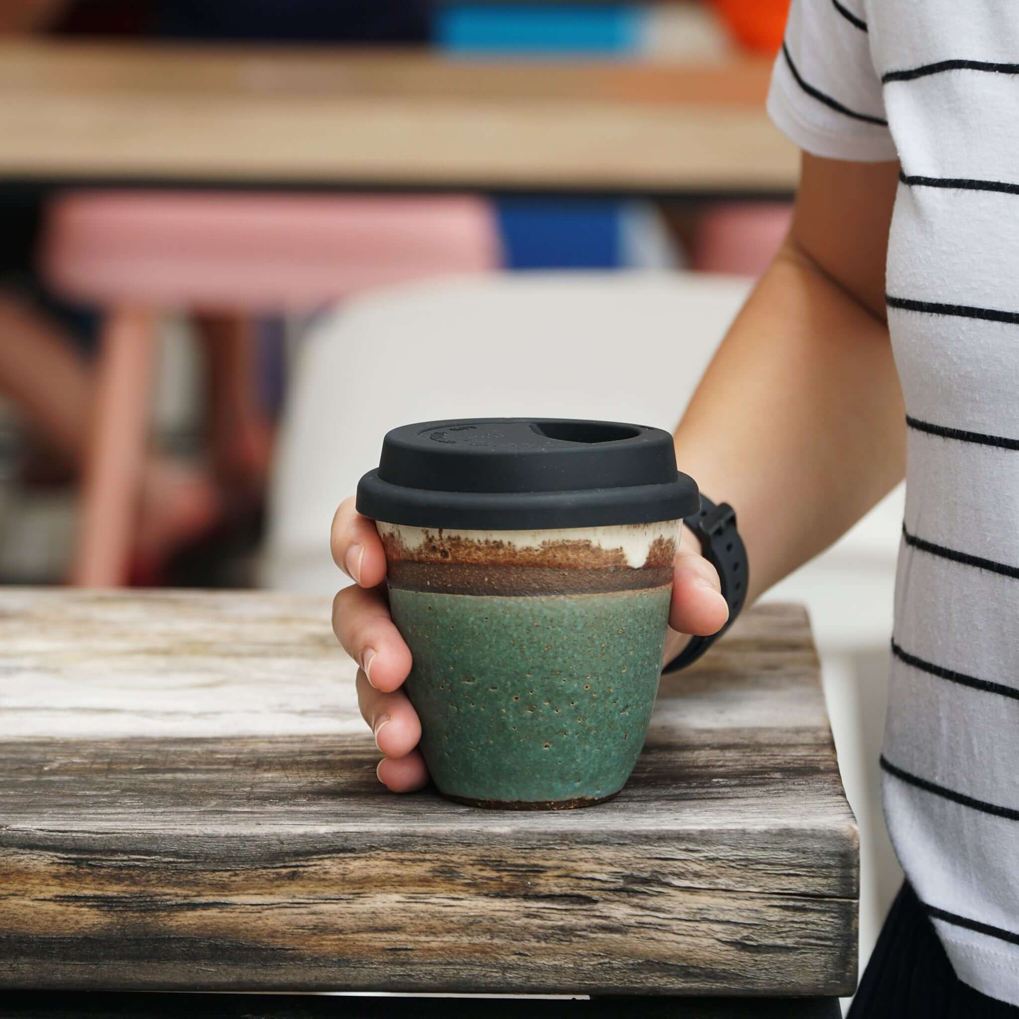 Matte Green Handmade Stoneware Ceramic Cup | Sticky Earth Ceramics SG ...